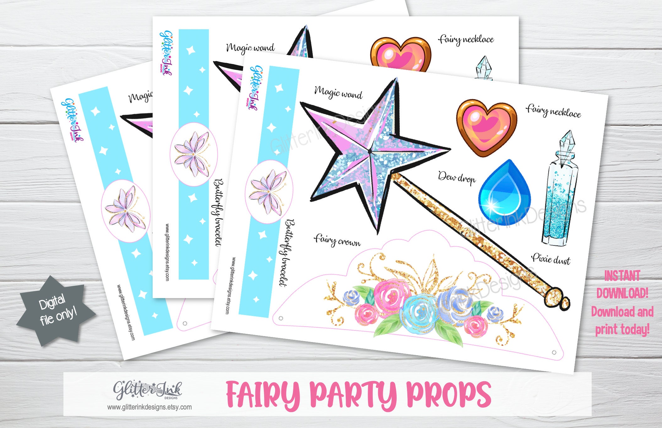 Fairy Birthday Scavenger Hunt Printable Props, Enchanted Fairies Garden ...