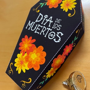 Day of the Dead Coffin Treat Box, Día De Los Muertos Sugar Skull Party ...