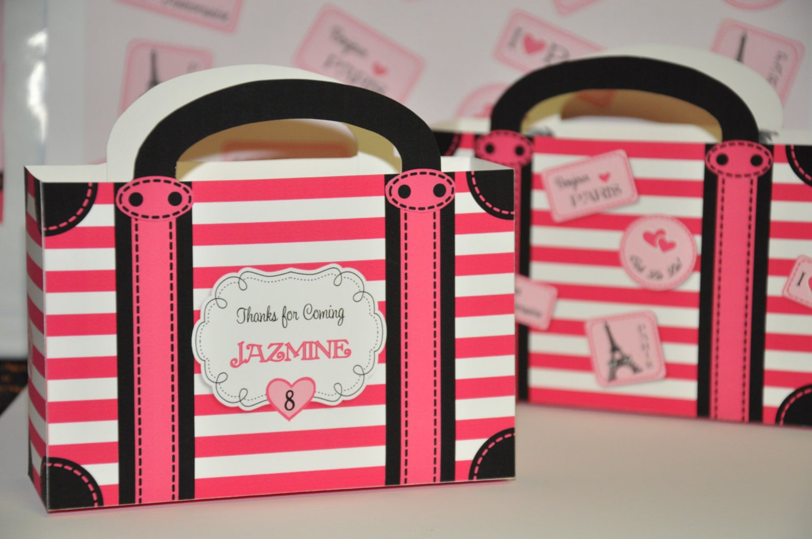 Paris Theme Party Suitcase Favor Box / Paris Party Favors / Poodle in ...