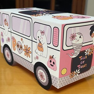 Groovy Halloween Bus Printable Candy Box, Trick or Treat Spooky Hippy ...