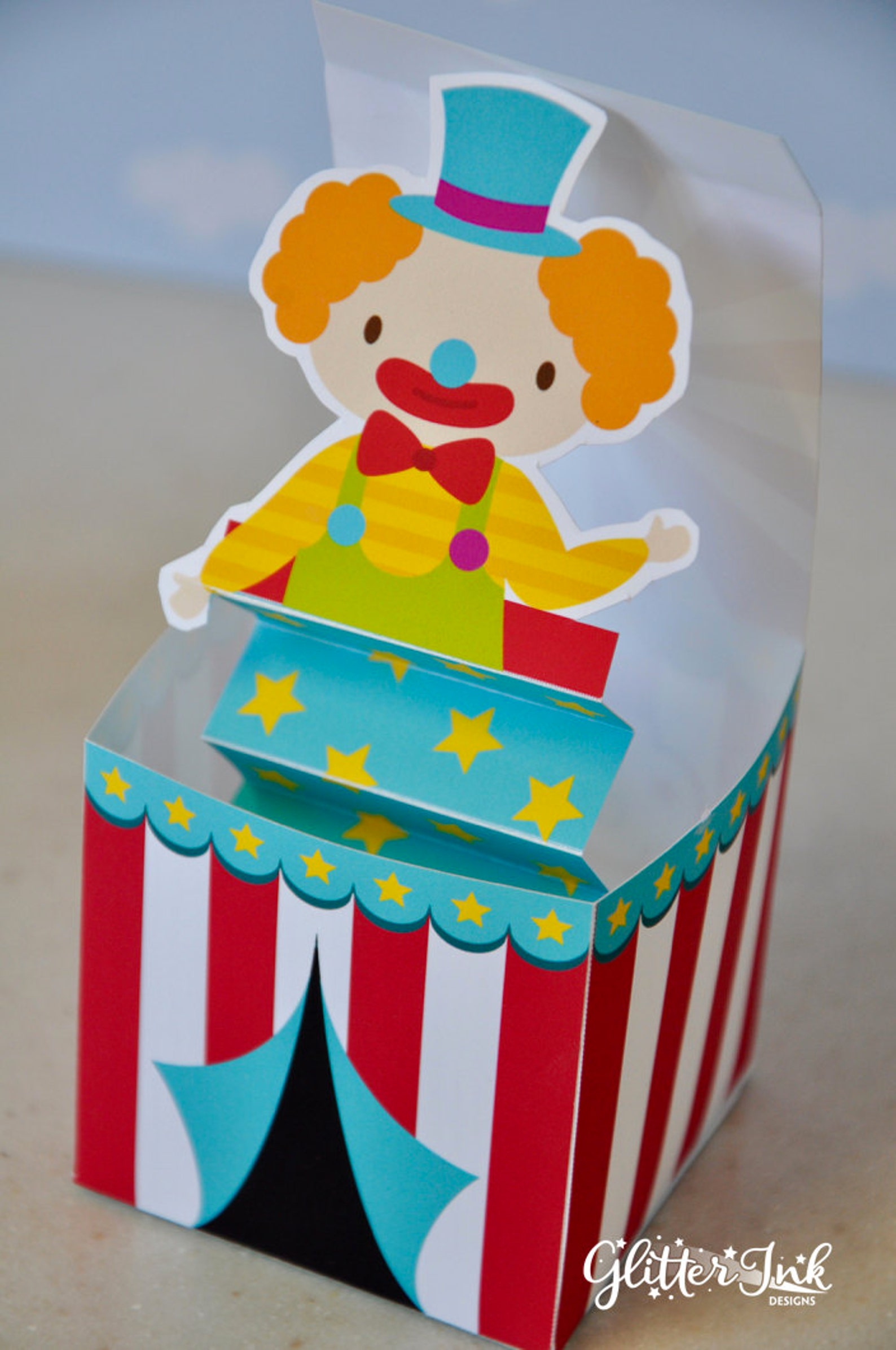 Circus Clown Jack in the Box Pop up Favor Box / Circus Favors | Etsy