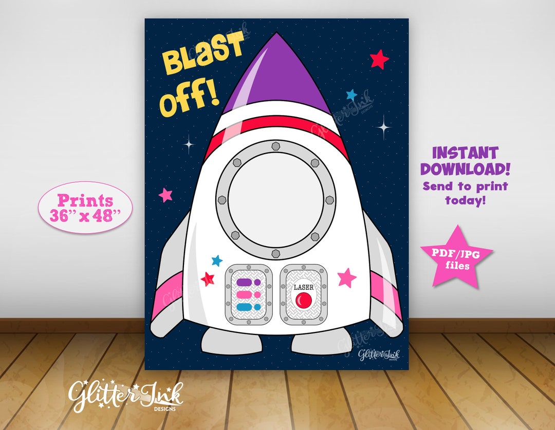 PRINTABLE 36x48" Space Party Decor Photo Booth Prop / Outer Space Party ...