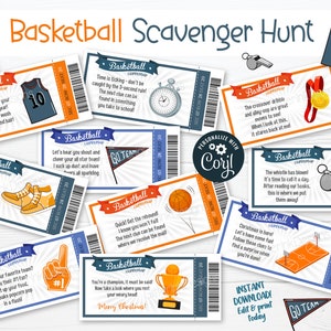 Surprise Basketball Game Reveal Scavenger Hunt & Printable Ticket ...