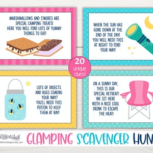Glamping Party Scavenger Hunt / Camping Printables Outdoor Activities ...