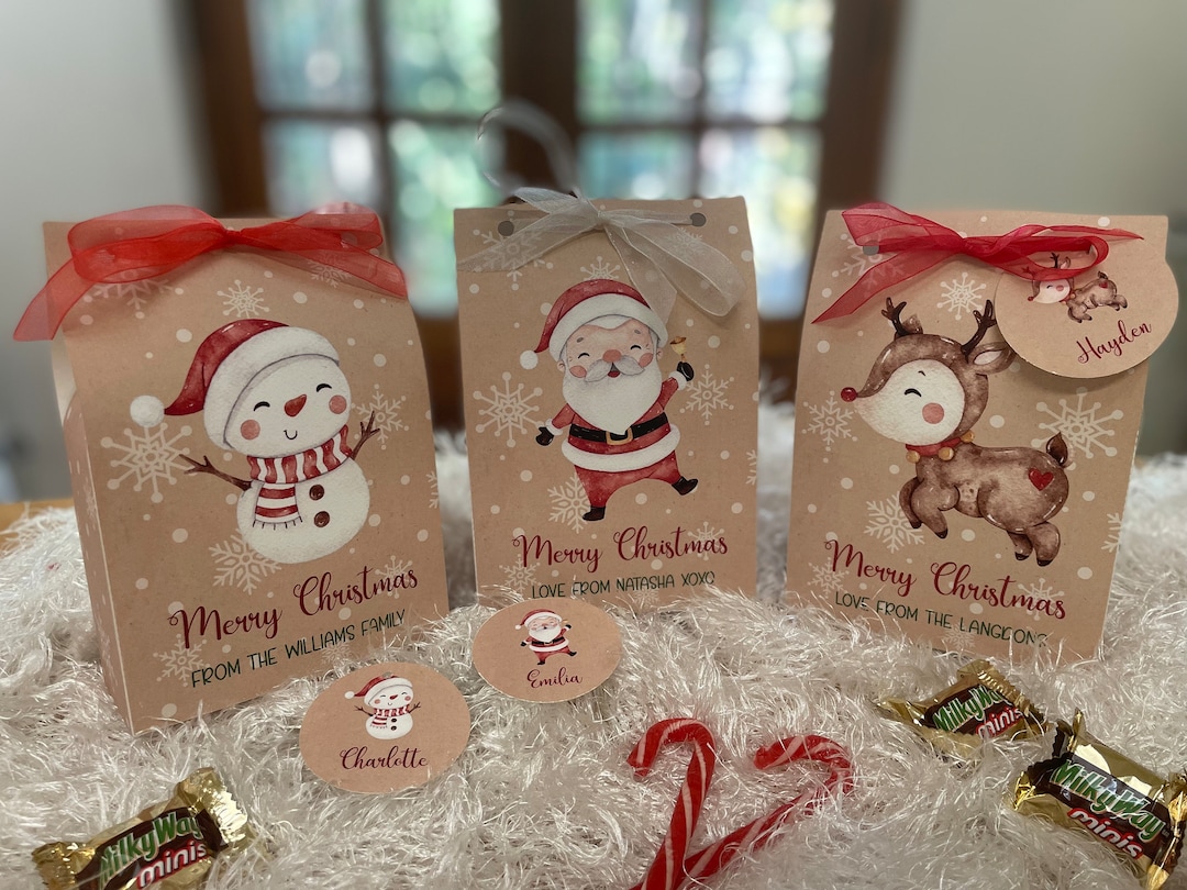 Printable Christmas Gift Box Set, Personalized Gingerbread Favor Boxes ...