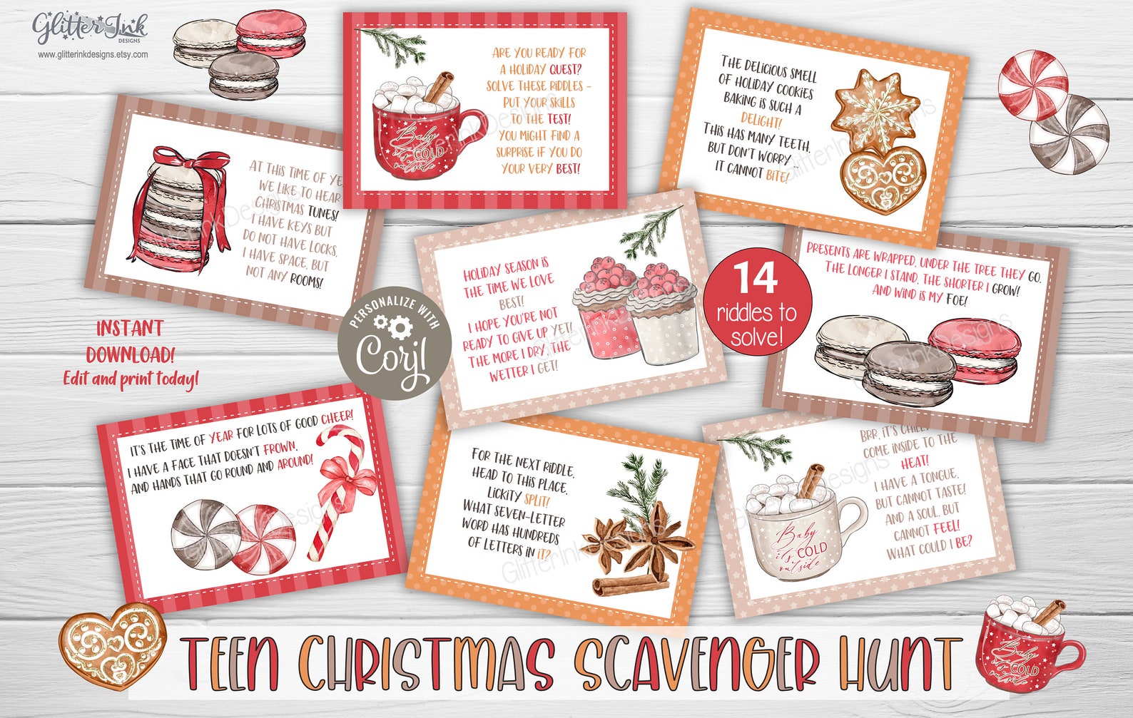 Teen Christmas Scavenger Hunt Riddles, Xmas Treasure Hunt Clues for ...