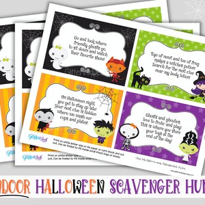 Indoor Halloween Scavenger Hunt Clue Cards / Kids Halloween Treasure ...