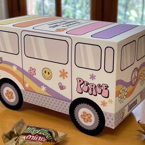 Groovy Party Hippie Bus Printable Favor Box / Retro Van Birthday Party ...