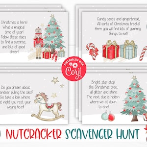Nutcracker Christmas Scavenger Hunt Clue Cards, Indoor Family Games ...