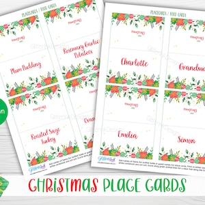 Christmas Table Printable Place Settings / Christmas Decor Editable ...