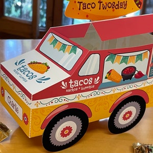 Taco Truck Printable Favor Box / DIY Taco Twosday Party Favors ...