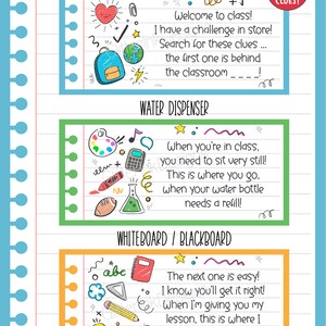 Classroom Scavenger Hunt Rhyming Riddle Clue Cards, Back to School ...