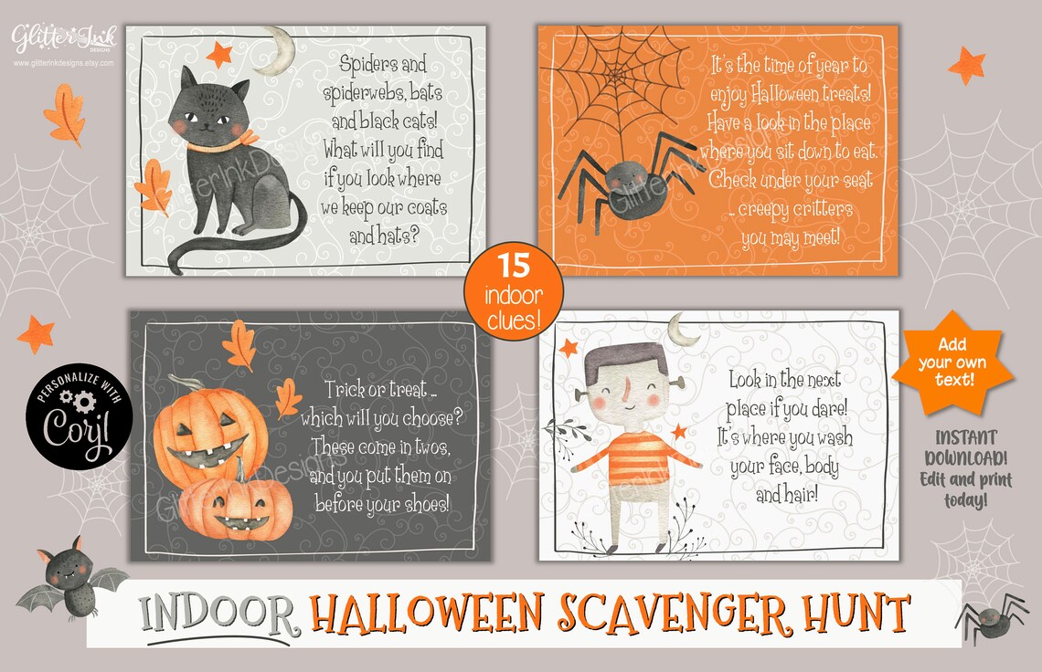 Indoor Halloween Scavenger Hunt / Kids Halloween Treasure Hunt - Etsy