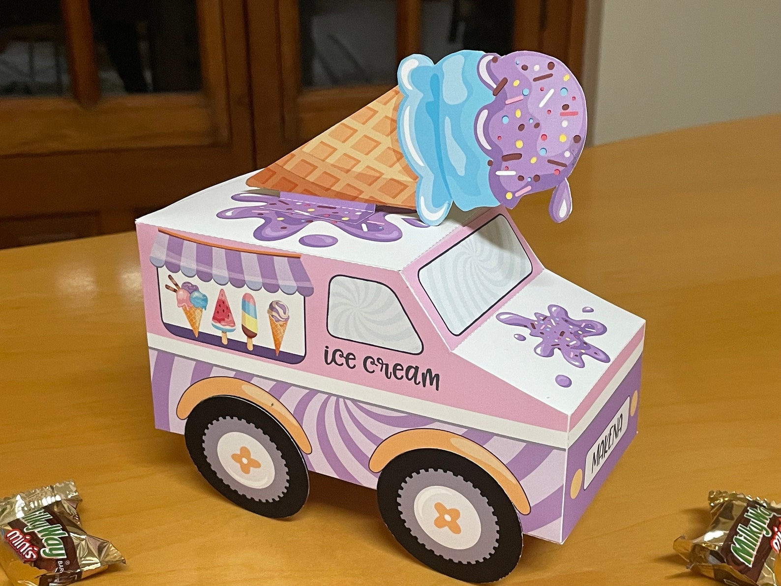 Ice Cream Truck Printable Favor Box / DIY Ice Cream Party - Etsy