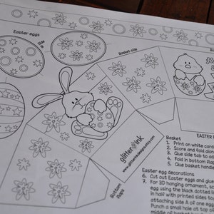 Mini Easter Basket Coloring Page / Easter Chick and Easter Bunny ...