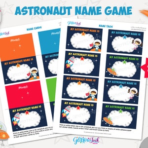 What's Your Astronaut Name Party Game, Printable Outer Space Sign and ...