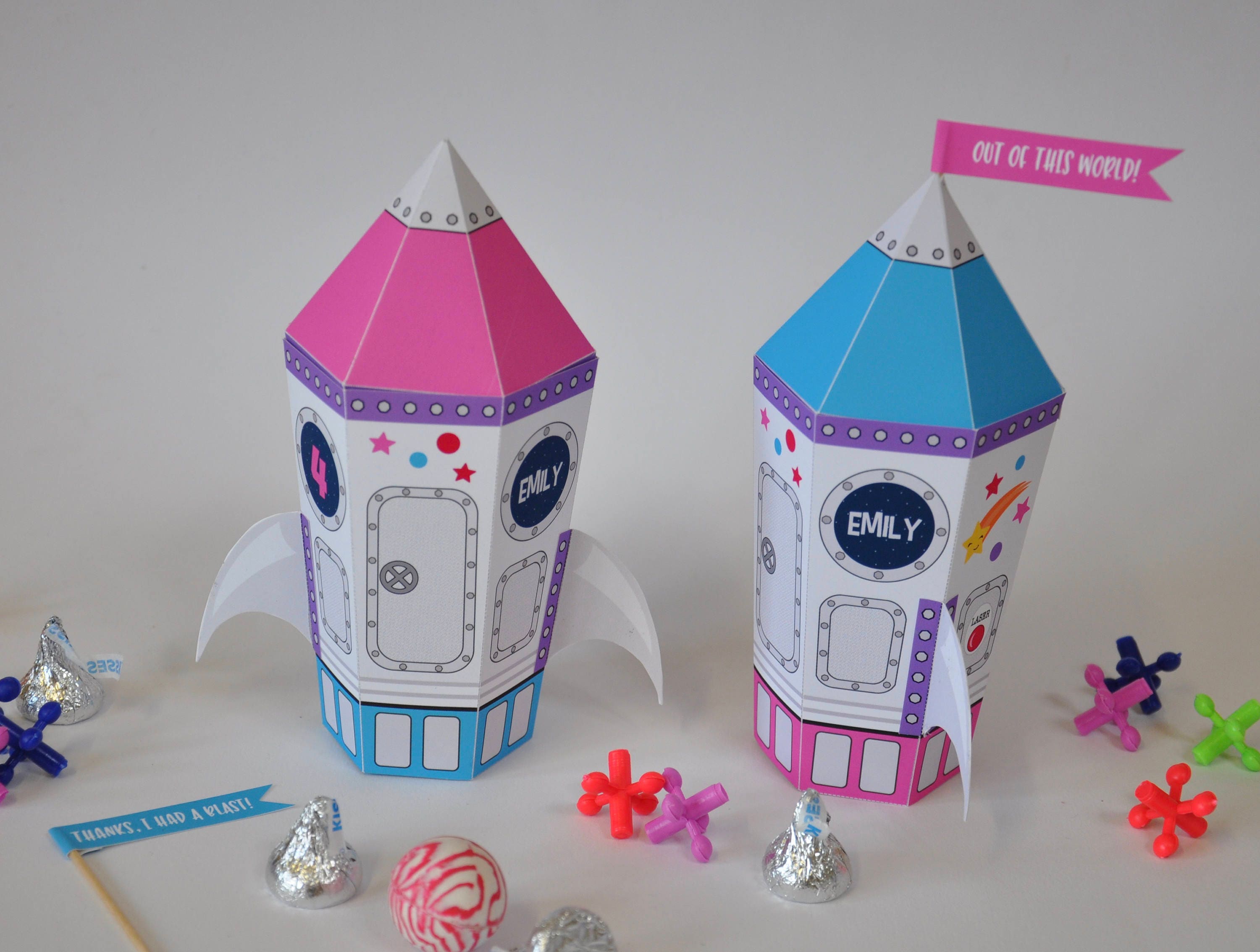 Outer Space Party Rocket Favor Box / Astronaut Party Favors / PDF ...