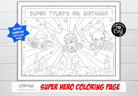 Flying Superhero Coloring Page