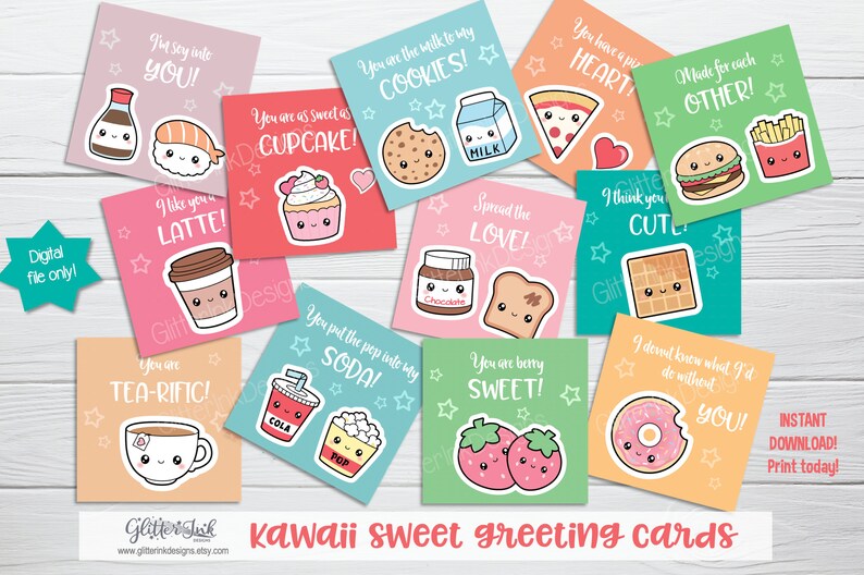 Cute Kawaii Lunch Box Notes / Better Together Sweet Love Notes | Etsy