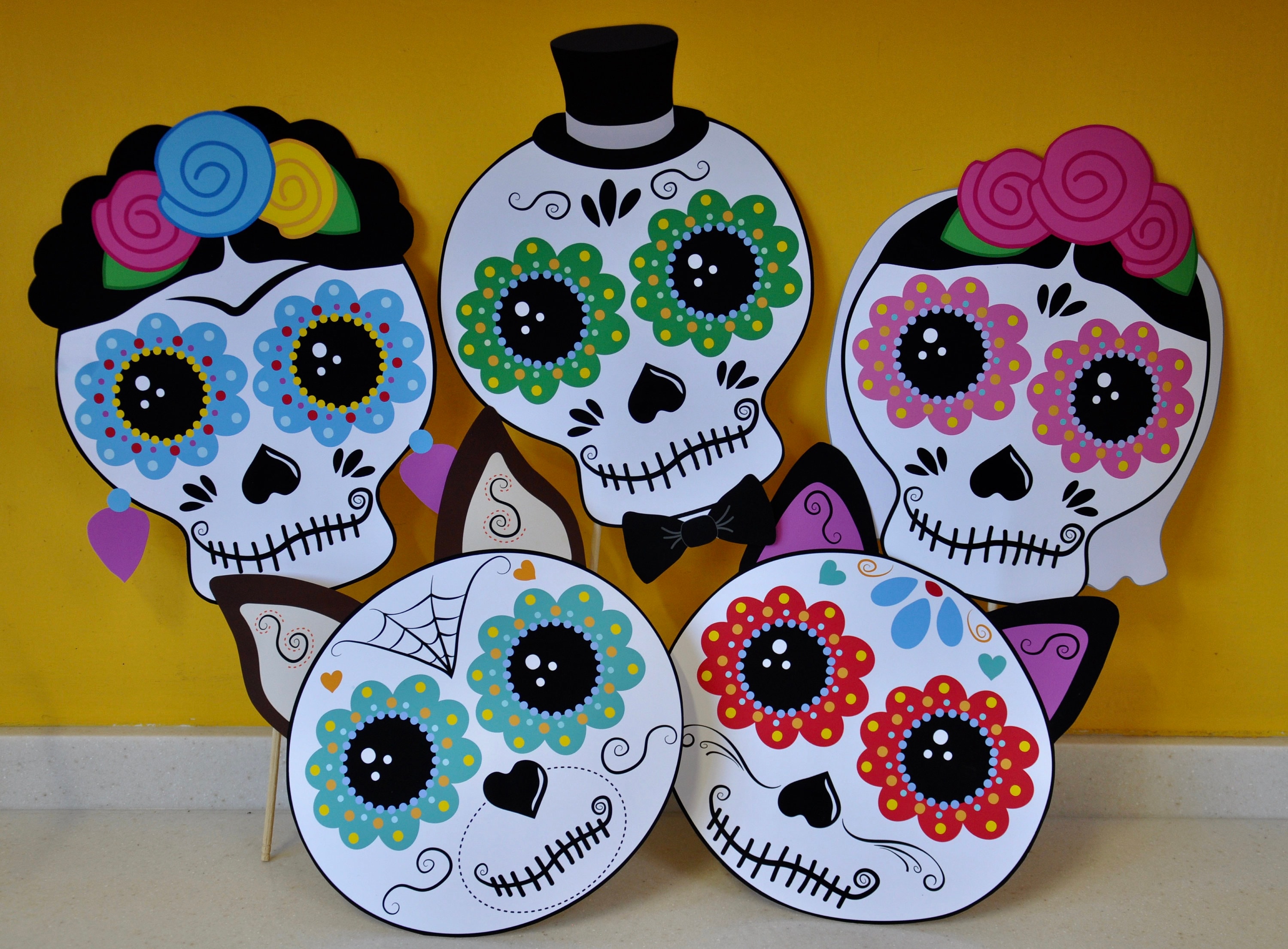Day of the Dead Printable Photo Booth Props, Día De Los Muertos Cosplay ...