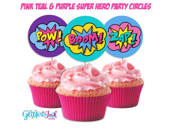 Superheroes cupcake toppers / superhero party favors / Super girl favor ...