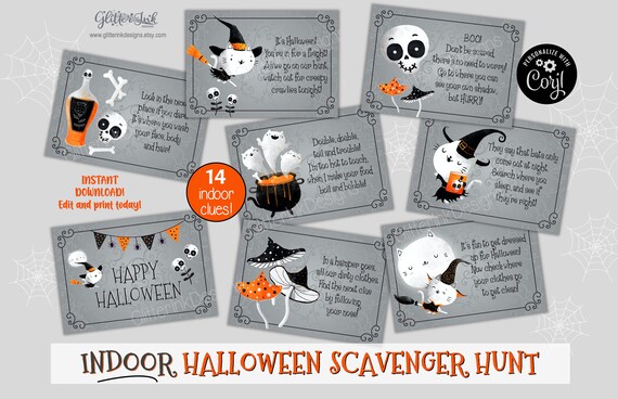 Indoor Halloween Scavenger Hunt / Kids Halloween Treasure Hunt - Etsy