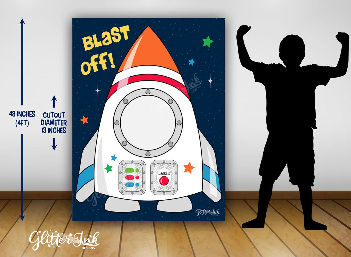 Space Party Photo Booth Prop / Space Party Decor With Rocket | Etsy