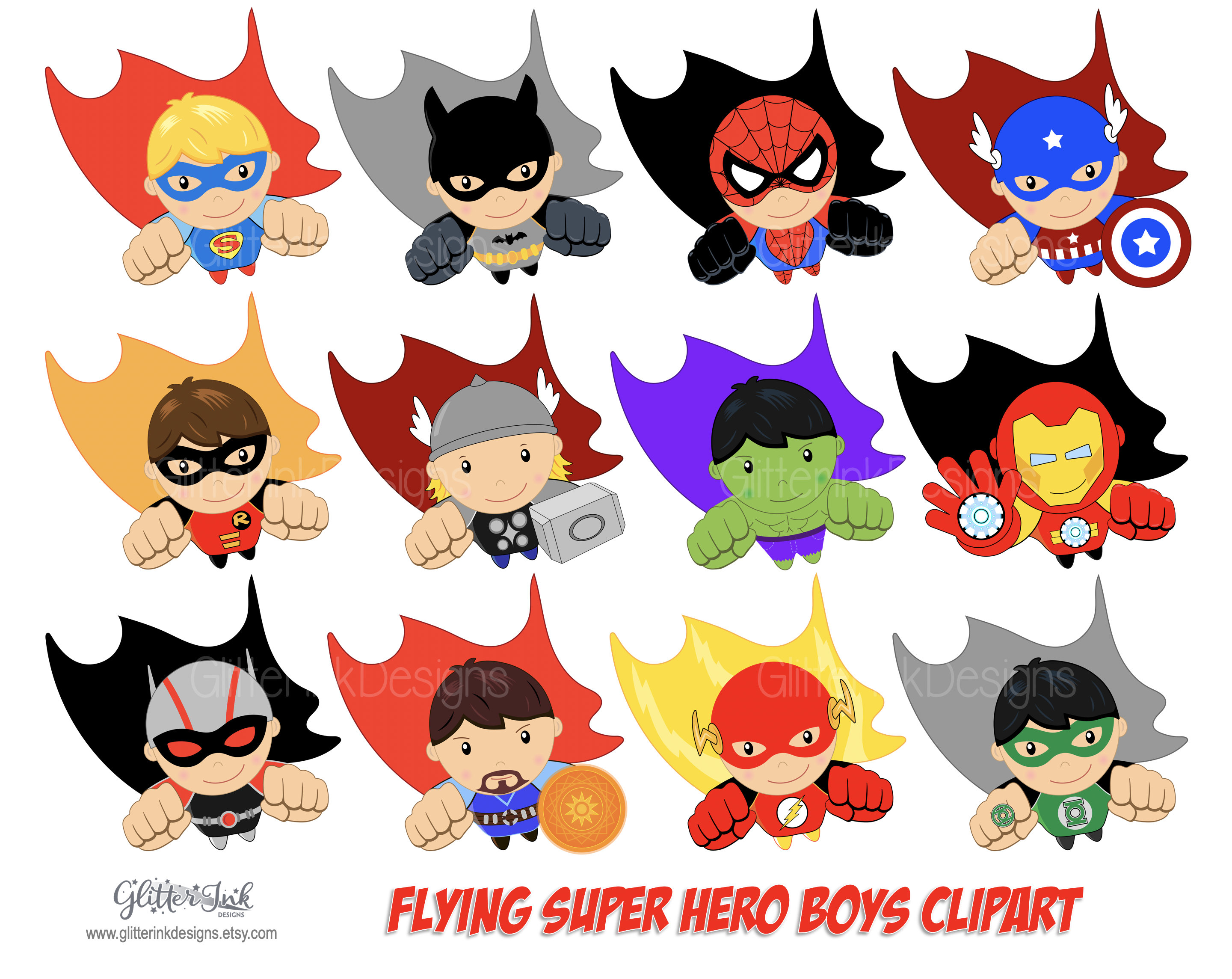 Superhero Flying Clipart