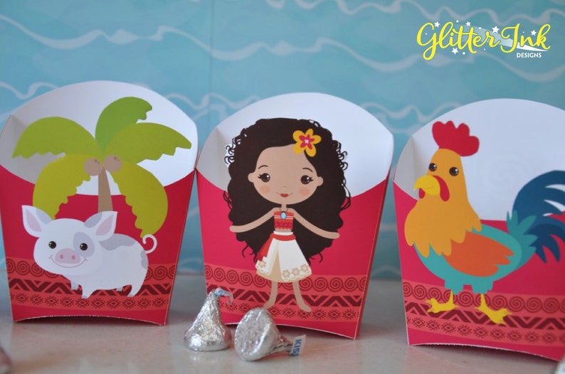 Moana Party Favors / Moana Favor Boxes / Moana Treat Boxes / French Fry ...