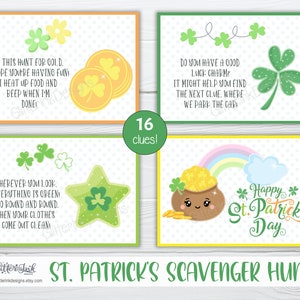 St Patricks Day Scavenger Hunt for Kids / St Patricks Day Treasure Hunt ...