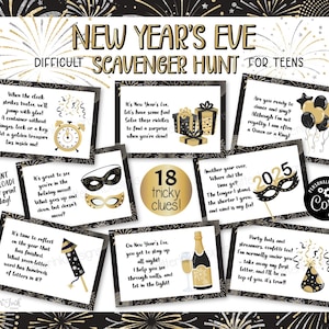 2025 New Years Eve Scavenger Hunt for Teens / Teenager New Year's Eve ...