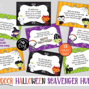 Indoor Halloween Scavenger Hunt Clue Cards / Kids Halloween - Etsy