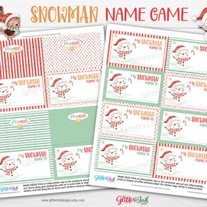 What's Your Snowman Name Party Game / Snowman Sign, Name Tags & Name ...