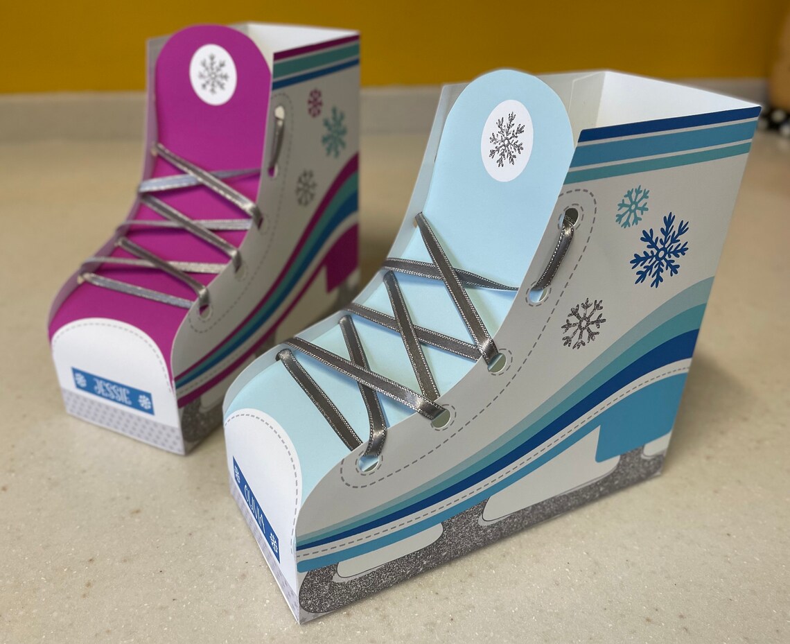 Ice Skate Party Favors / Ice Skating Party Printable Favor Boxes / Ice ...