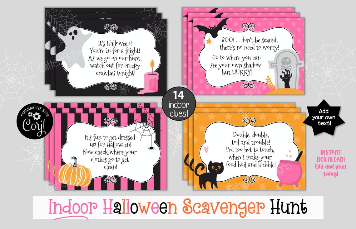Indoor Halloween Scavenger Hunt / Kids Halloween Treasure Hunt | Etsy
