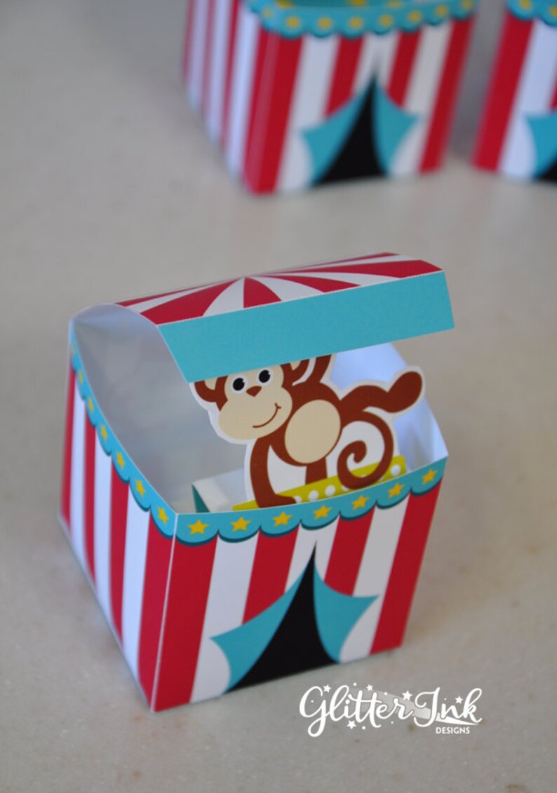 Circus Carnival Jack in the Box Pop up Favor Box Animal Zoo - Etsy