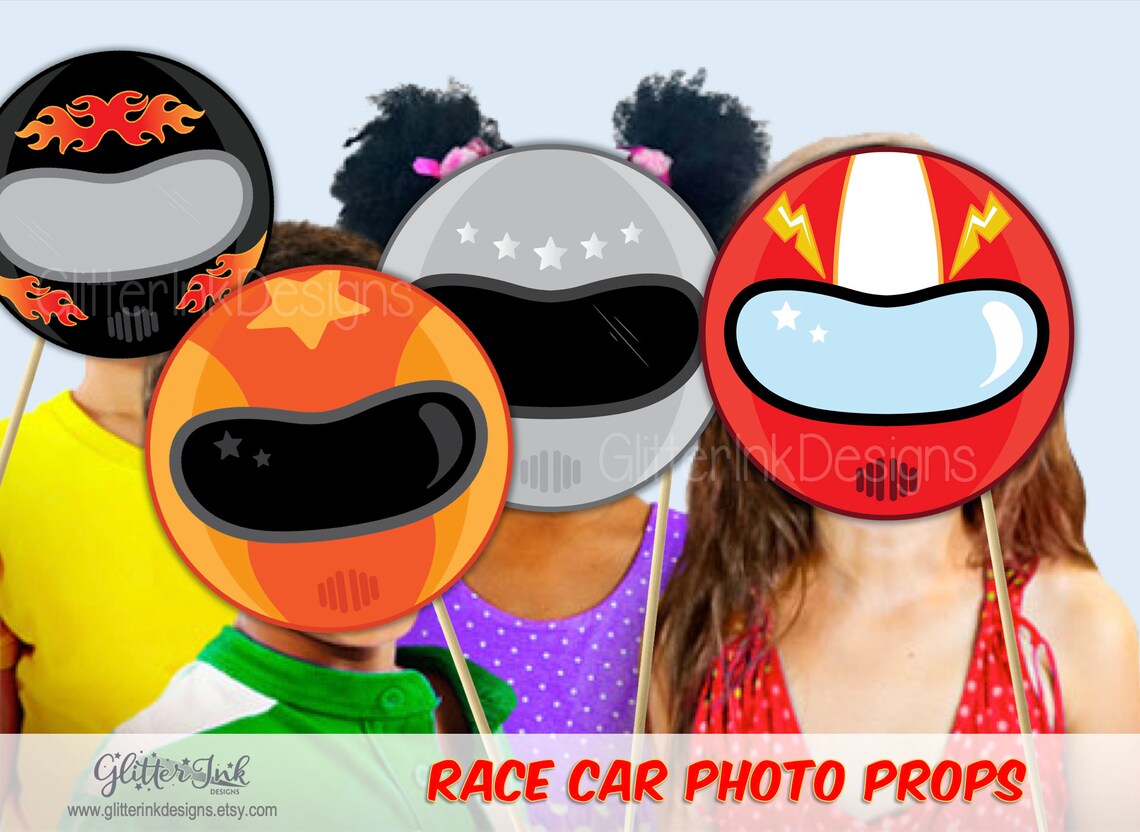 Race Car Party Photo Booth Props / Racing Car Birthday Car - Etsy