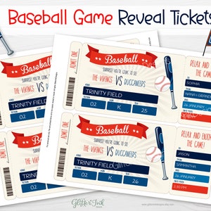 Baseball Game Reveal Scavenger Hunt and Editable Tickets, Birthday or ...