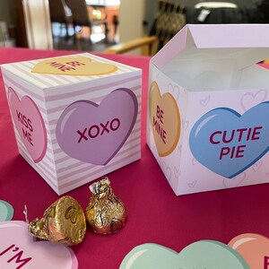 Valentines Day Conversation Hearts Printable Favor Boxes / Valentine ...