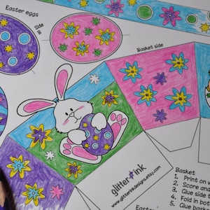 Mini Easter Basket Coloring Page / Easter Chick and Easter Bunny ...