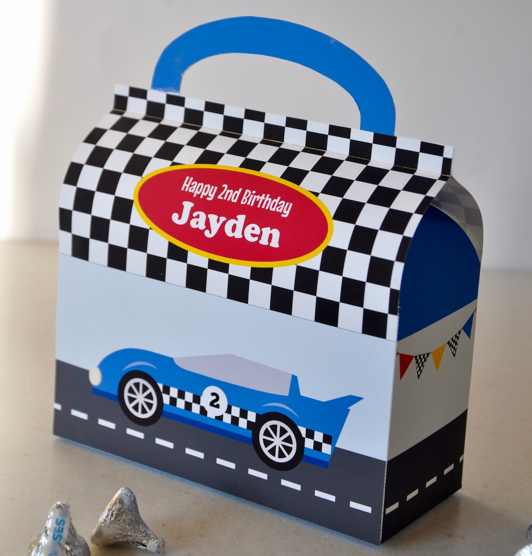 Racing Car Party Favor Box - Digital Printable TEXT EDITABLE Template ...