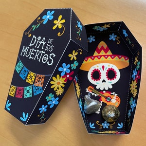 Day of the Dead Coffin Treat Box, Día De Los Muertos Sugar Skull Party ...