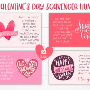 Valentine's Day Scavenger Hunt Printable Love Notes / Valentines Day ...