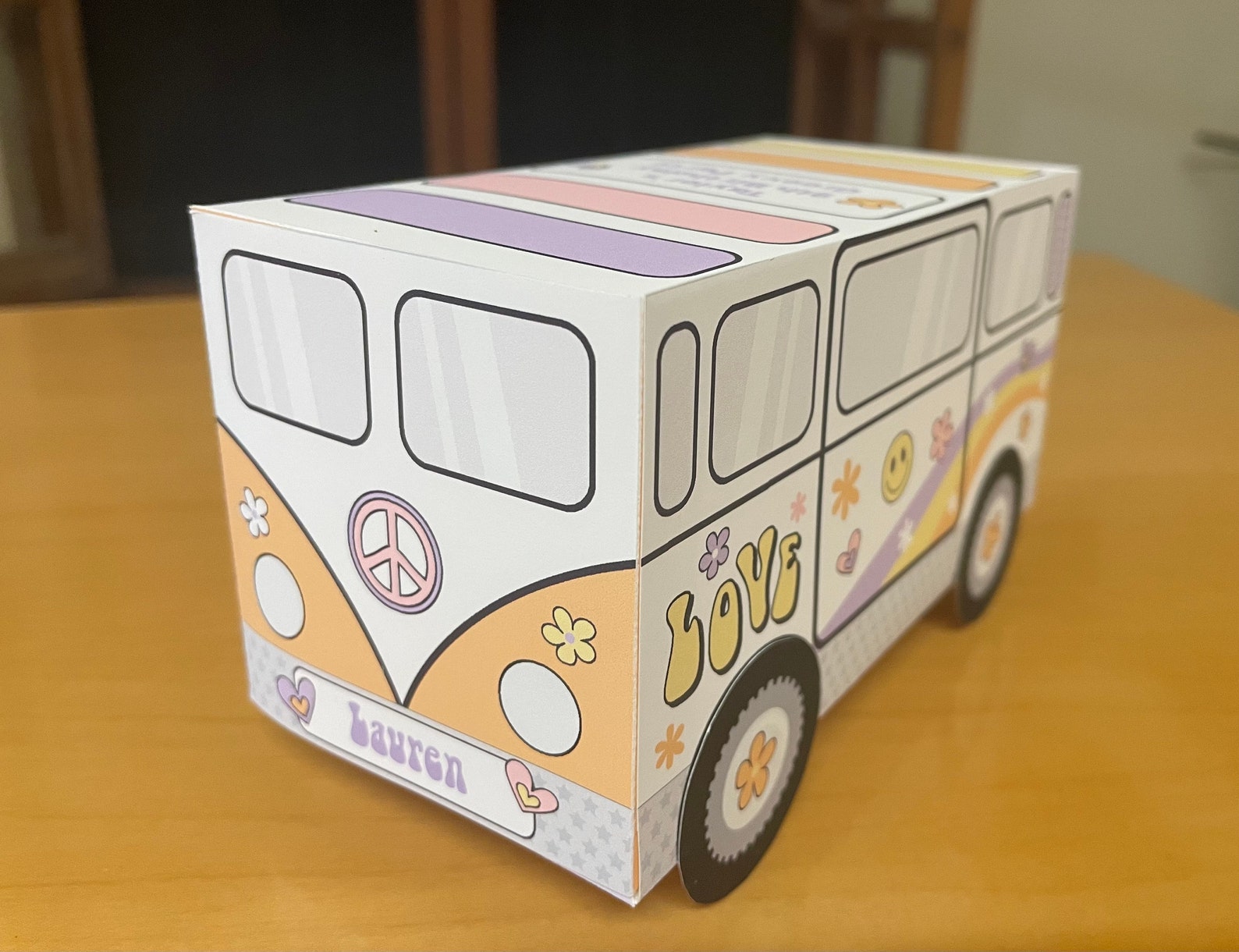 Groovy Party Hippie Bus Printable Favor Box / Van Party Favors - Etsy