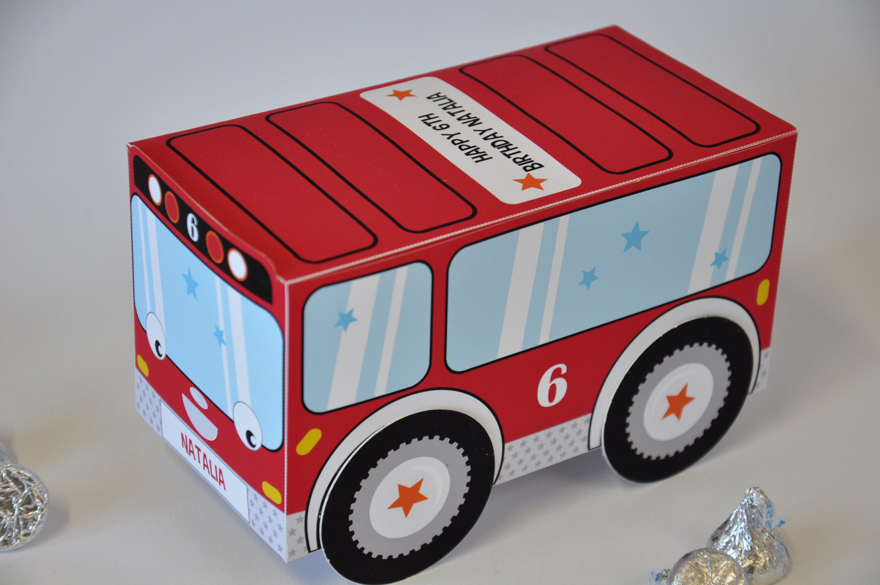 Bus Party Favor Box / Bus Treat Box / Bus Party Favors / Bus ...