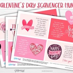 Valentine's Day Scavenger Hunt Printable Love Notes / Valentines Day ...