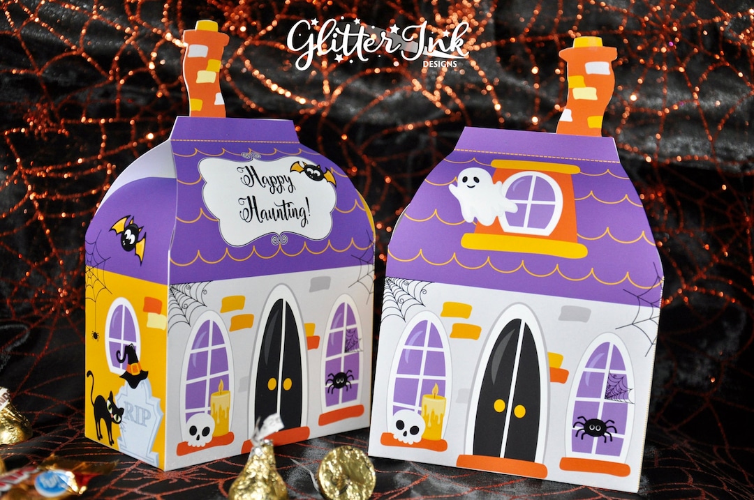 Halloween Haunted House Treat Box Printable Decorations, Halloween ...