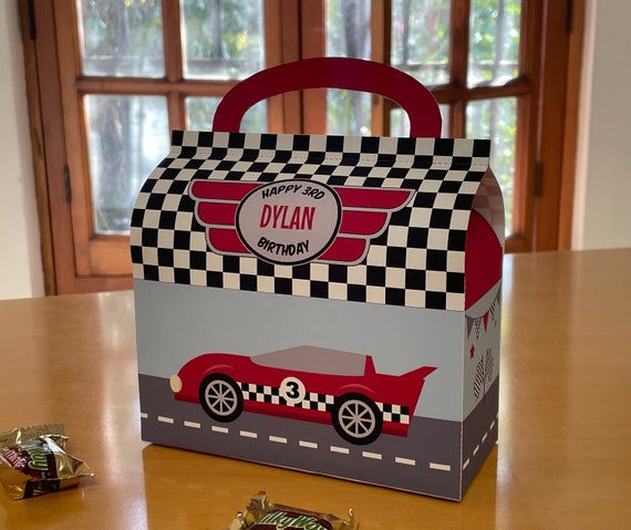 Race car party printable favor boxes / Race car birthday party favors ...