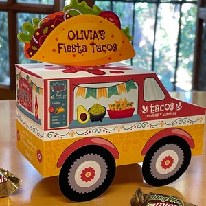 Taco Truck Printable Favor Box / DIY Taco Twosday Party Favors ...