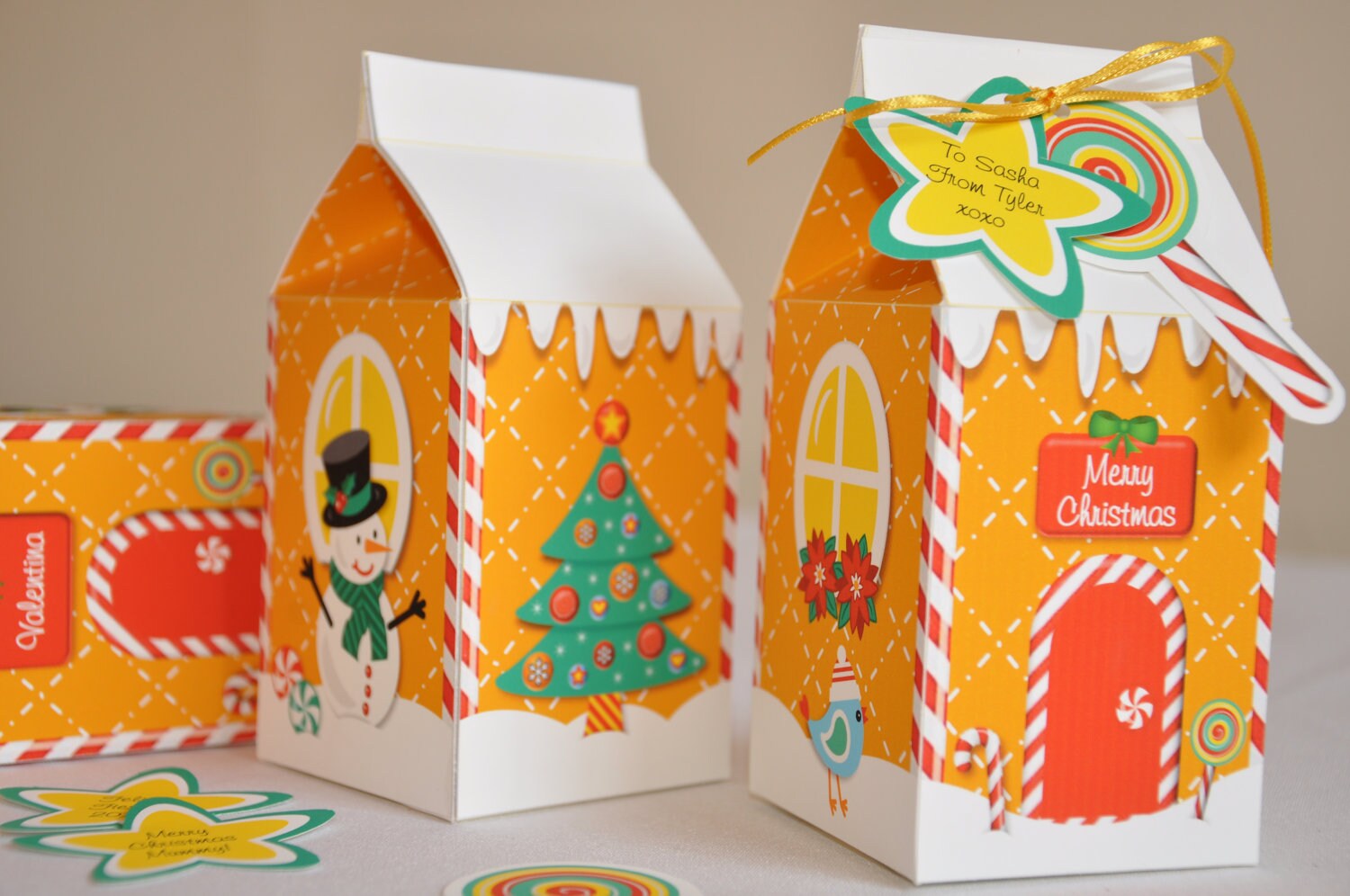 Christmas Gift Box / Gingerbread House Milk Carton / | Etsy